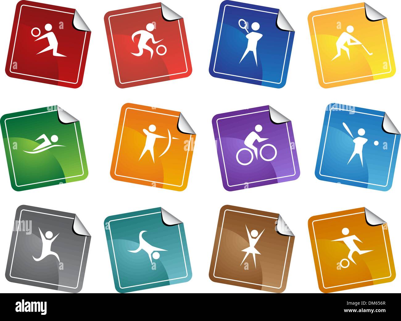 Athletic Square Sticker Buttons Stock Vector Image & Art - Alamy