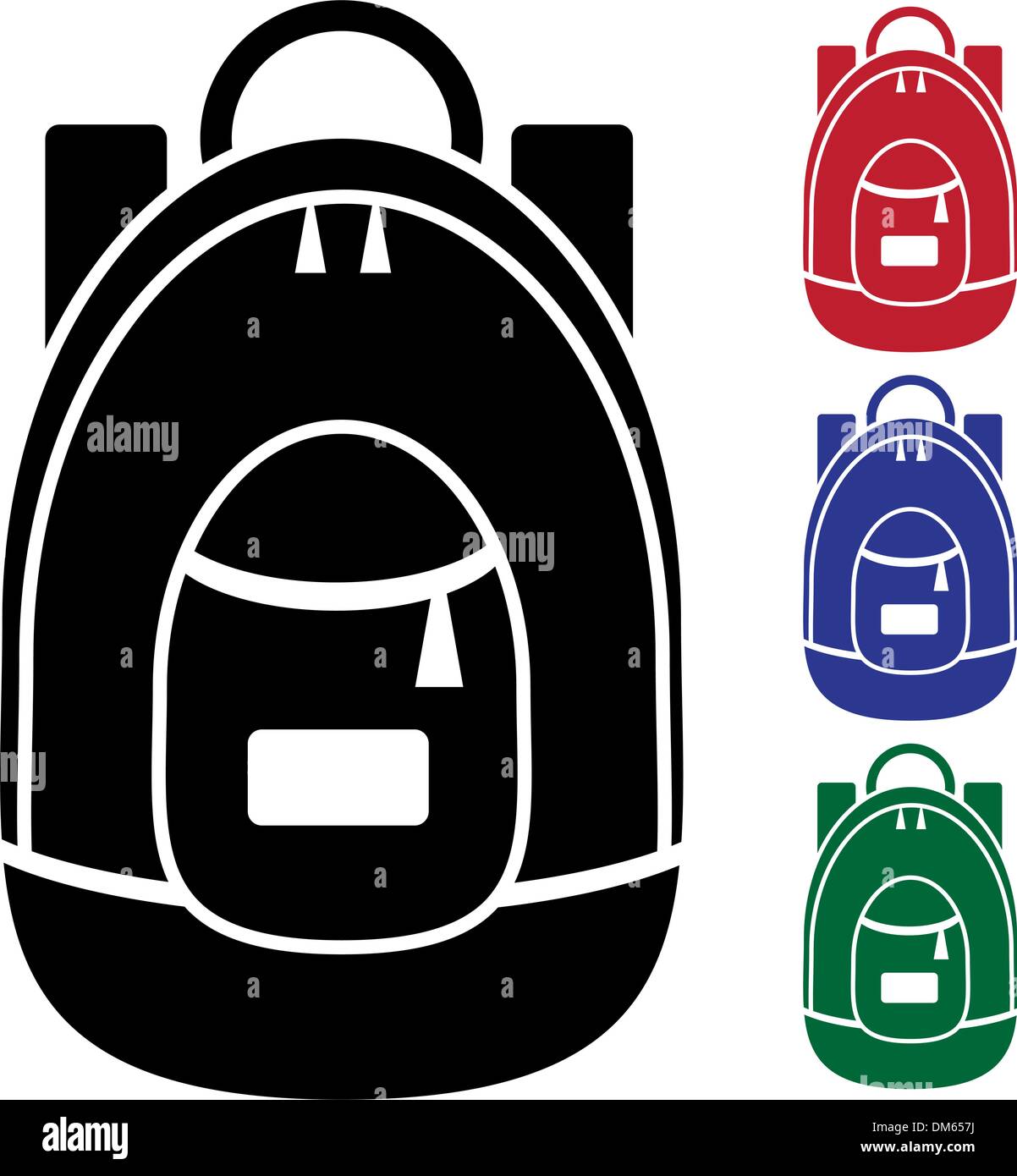 Black leather backpack Stock Vector Images - Alamy