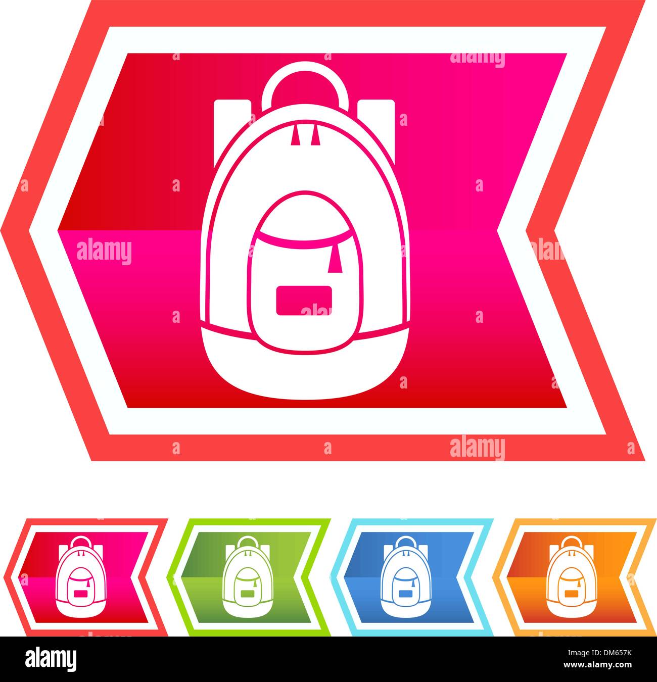 Leather backpack icon set Stock Vector Images - Alamy