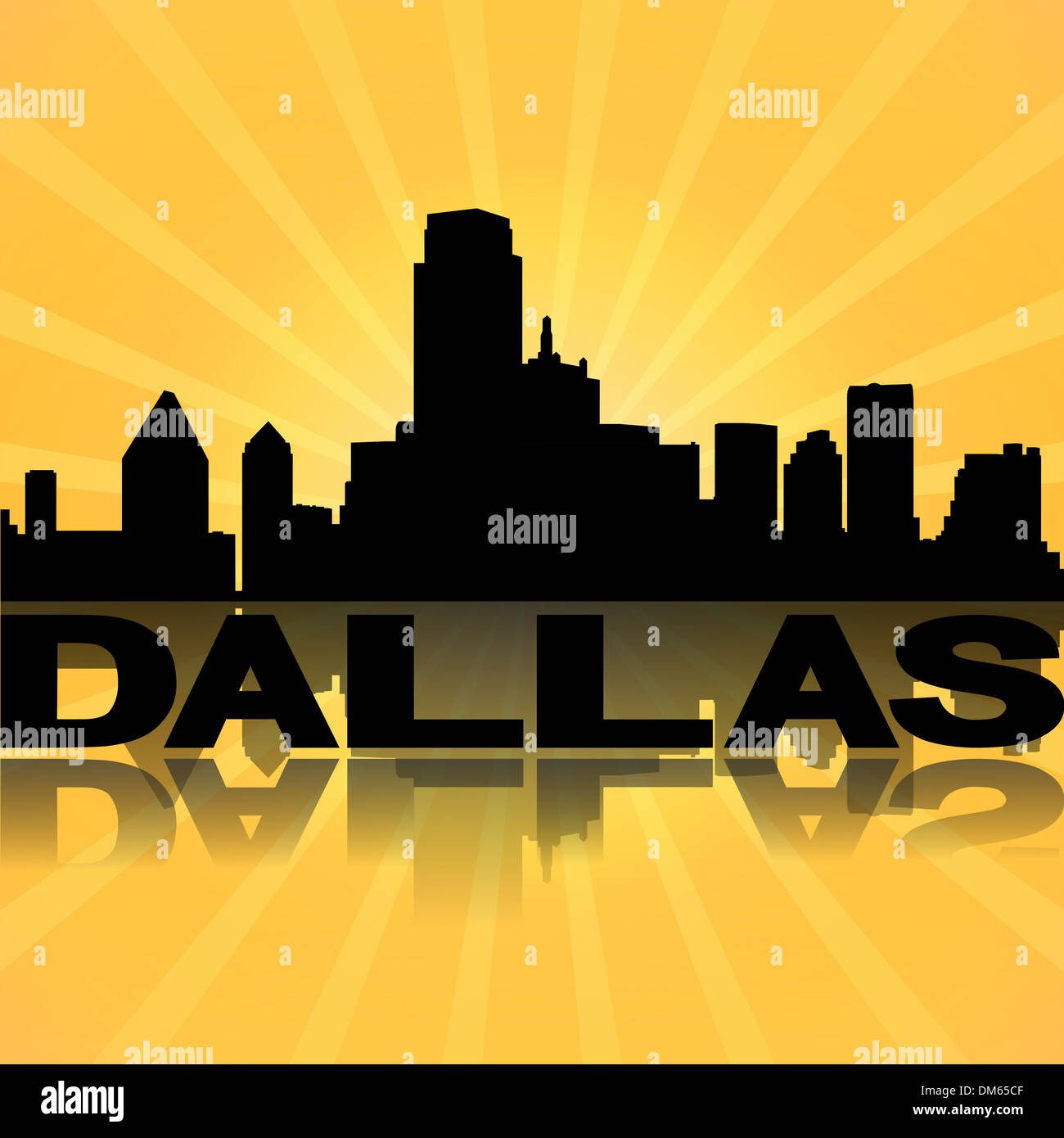 Dallas skyline sunset illustration hi-res stock photography and images ...