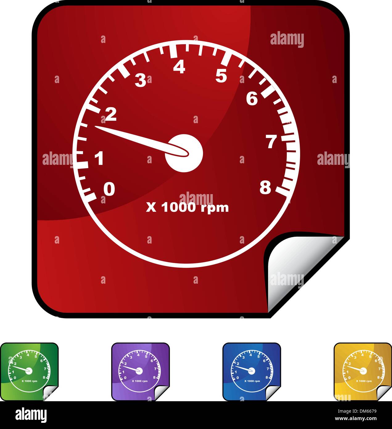 White tachometer Stock Vector Images - Alamy