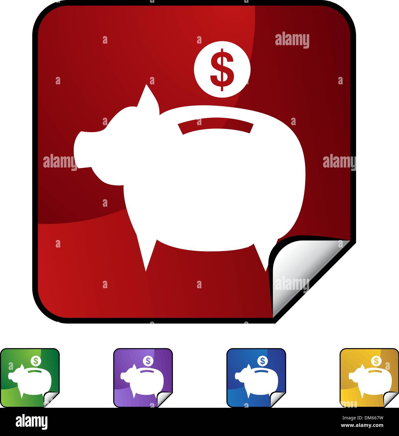 Yellow coin bank Stock Vector Images - Alamy