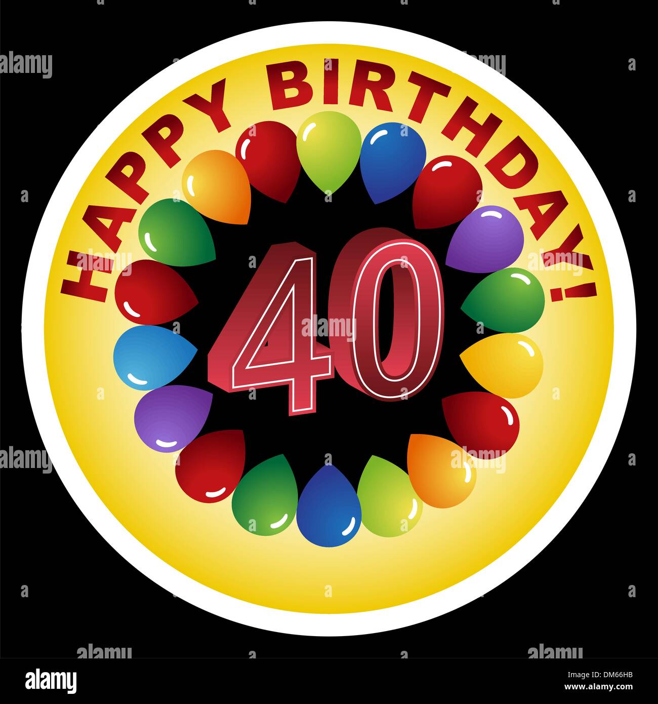 40th birthday balloon Stock Vector Images - Alamy