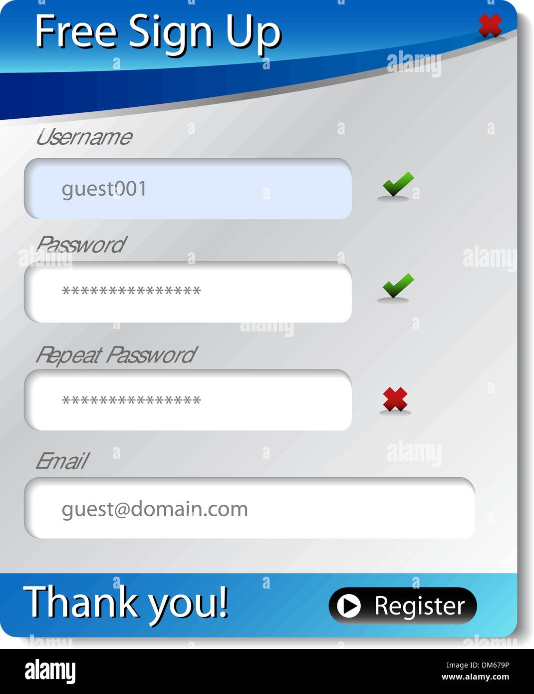 User sign up Stock Vector Images - Alamy