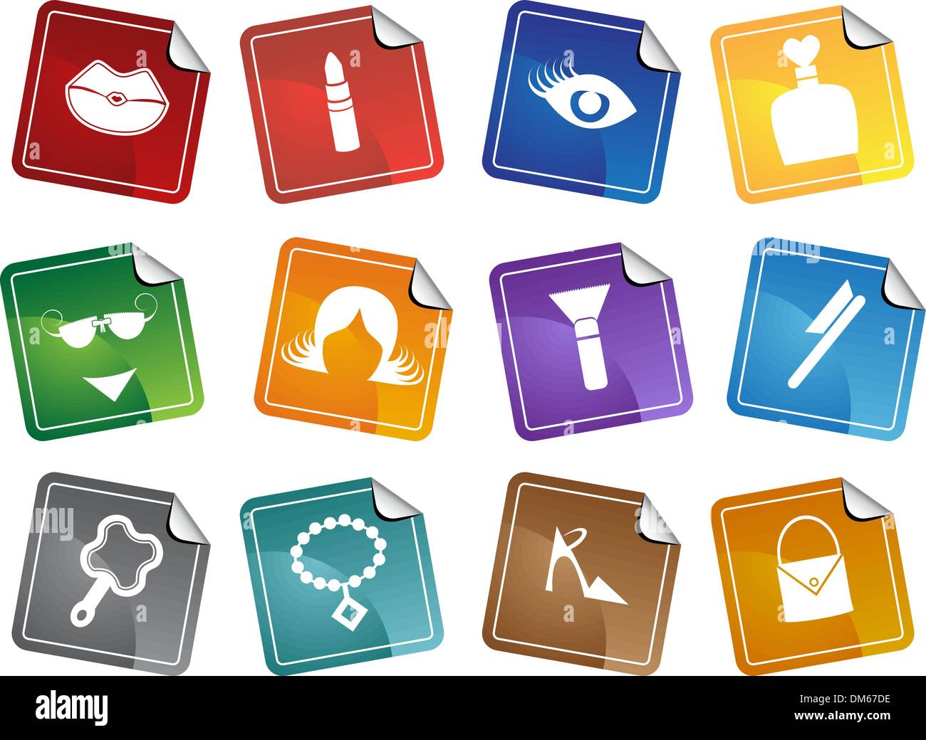 Lip icon set black Stock Vector Images - Alamy