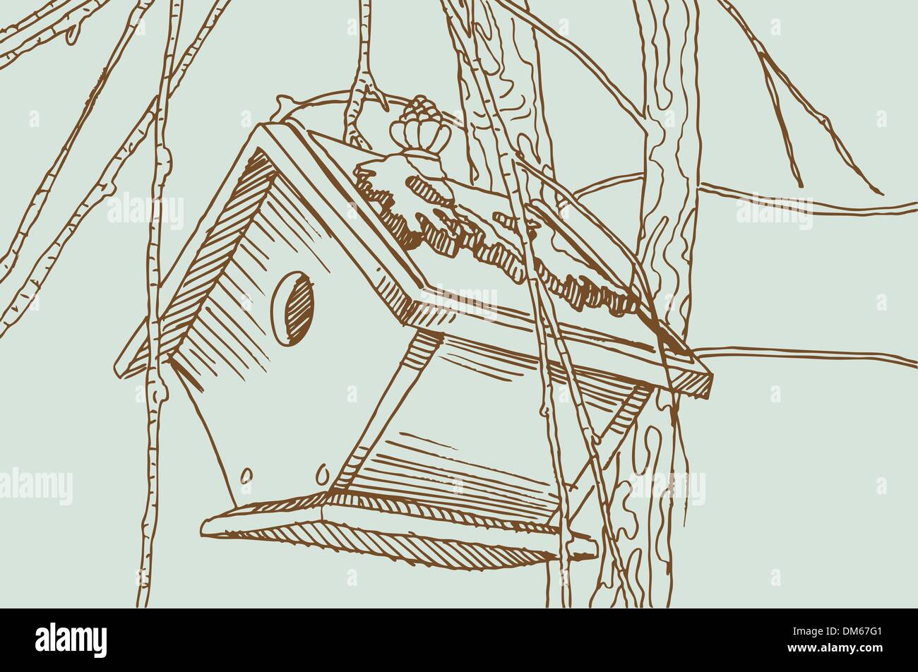 Hand with birdcage Stock Vector Images - Alamy