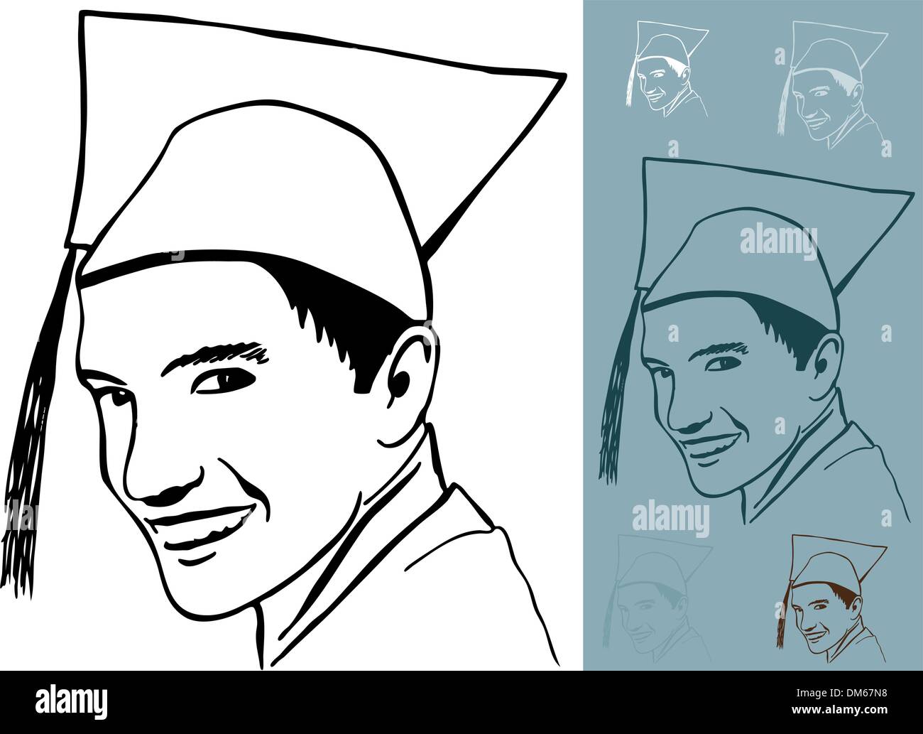 Graduate portrait Stock Vector Images - Alamy