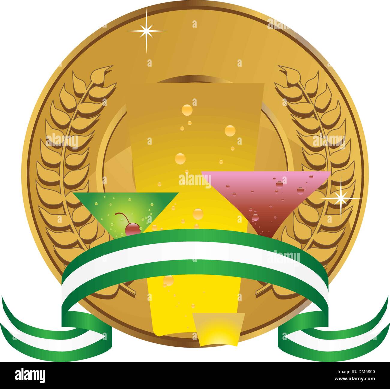 Alcoholic Beverages: Coin Wreath Set Stock Vector Image & Art - Alamy