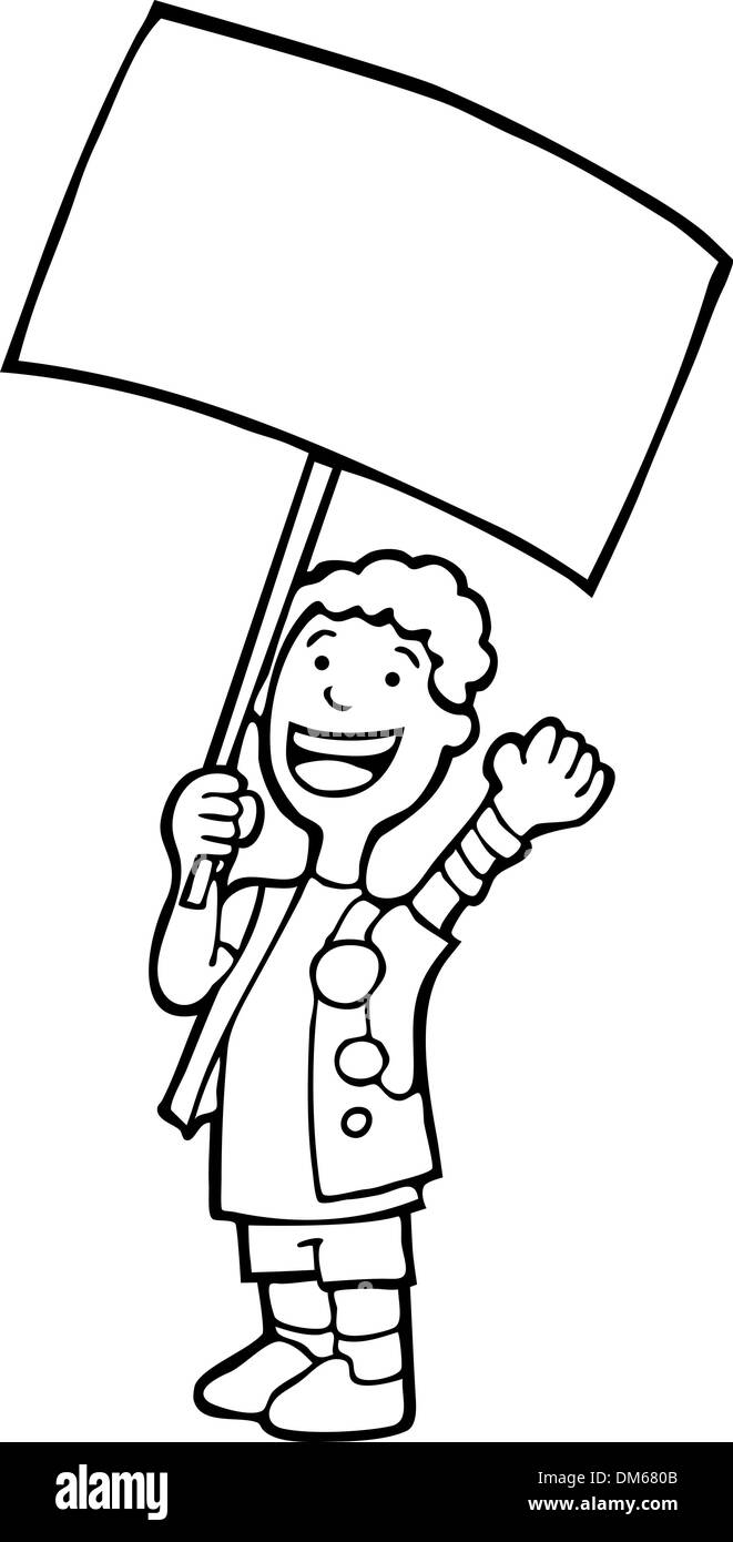 Child Holding Sign Stock Vector Image & Art - Alamy