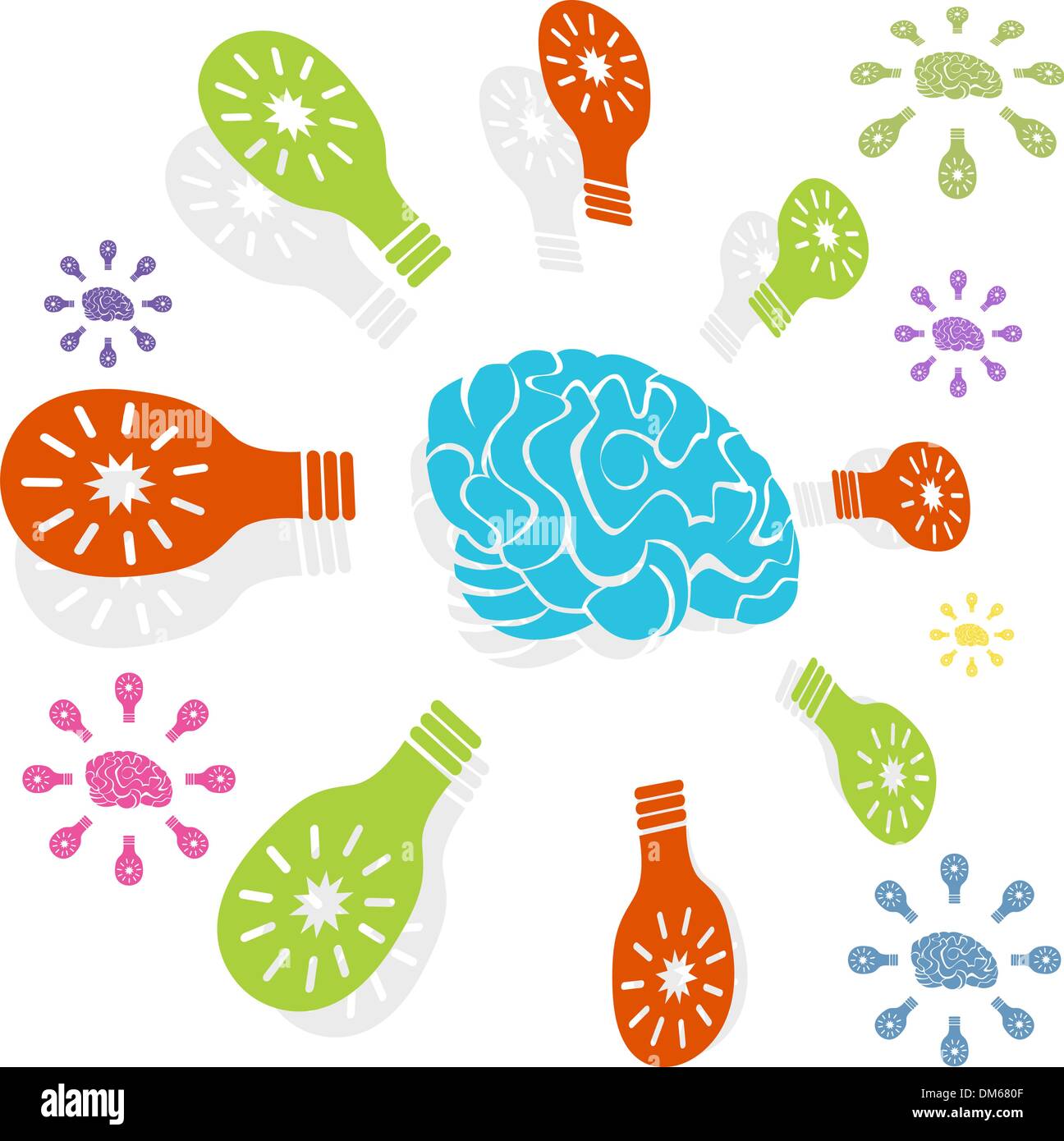 Brainy Idea Circle Stock Vector Image & Art - Alamy