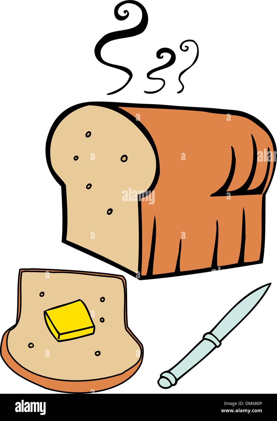 Hot Buttered Bread Stock Vector Image & Art - Alamy