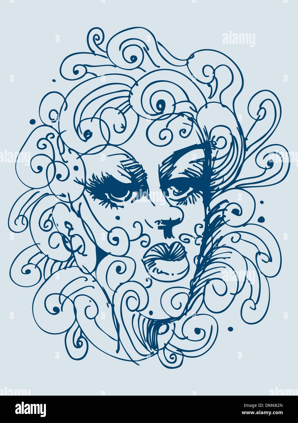 Girl doodle Stock Vector Images - Alamy
