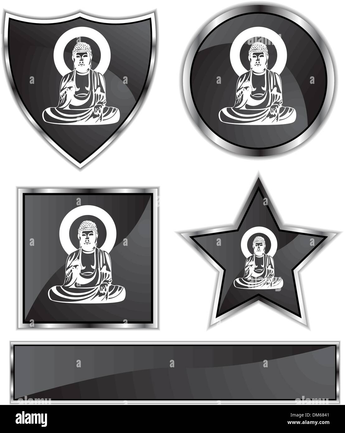 Buddha Icon Set Stock Vector Image & Art - Alamy