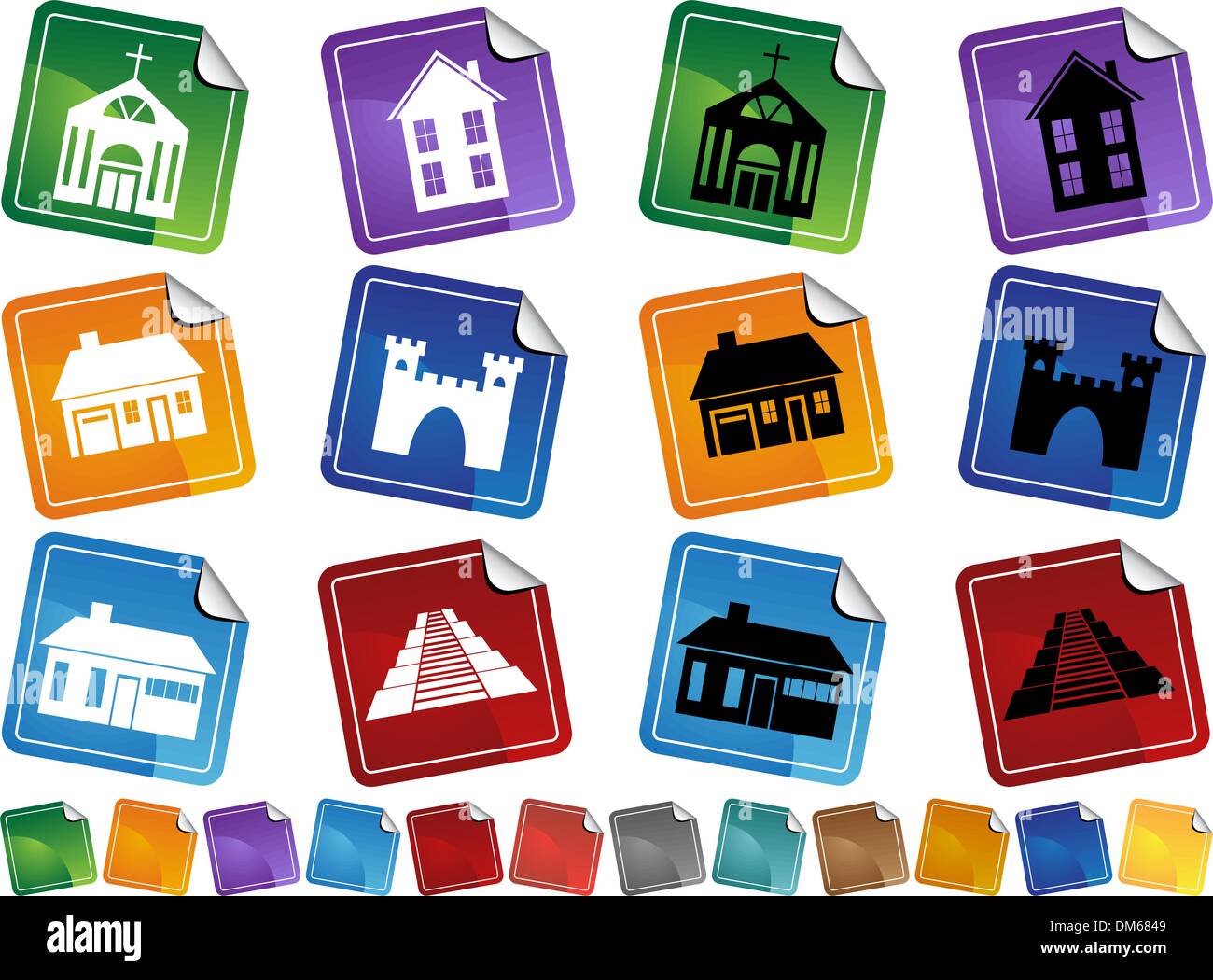 Building Sticker Buttons Stock Vector Image & Art - Alamy