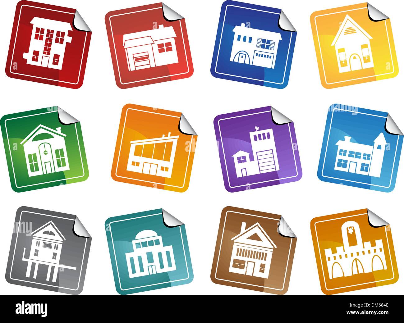 Building Sticker Buttons Stock Vector Image & Art - Alamy