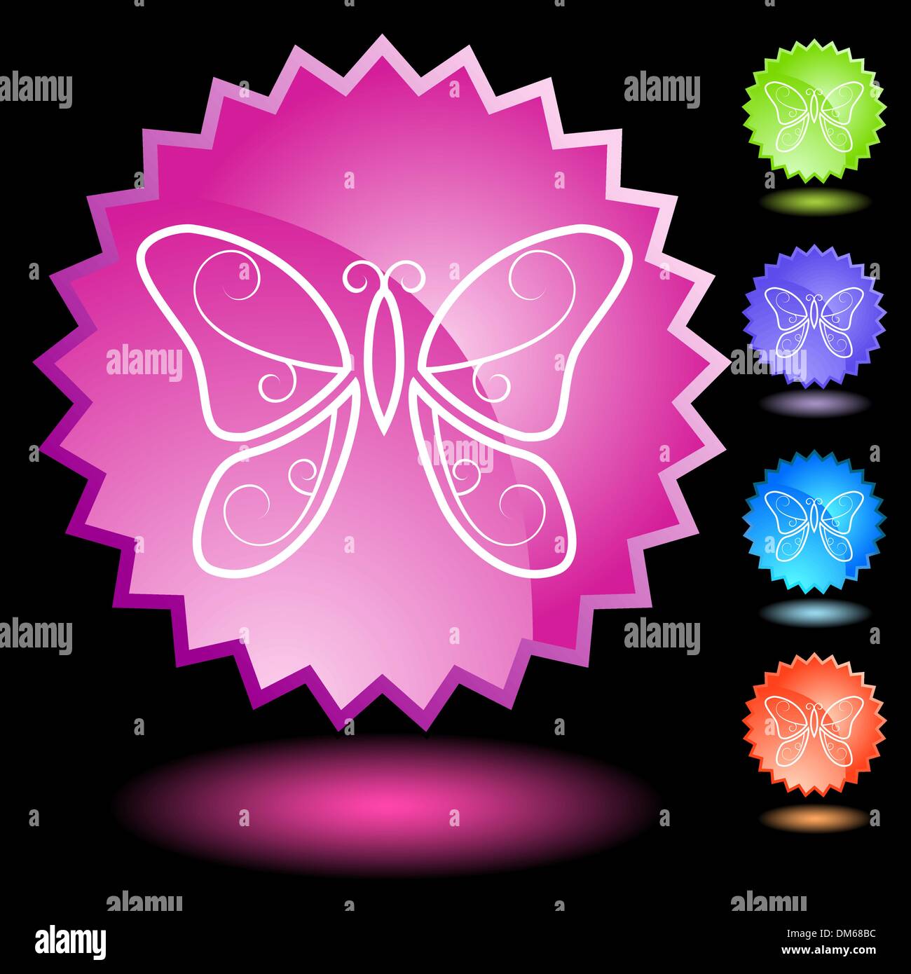 Neon Seal Set - Butterfly Stock Vector Image & Art - Alamy