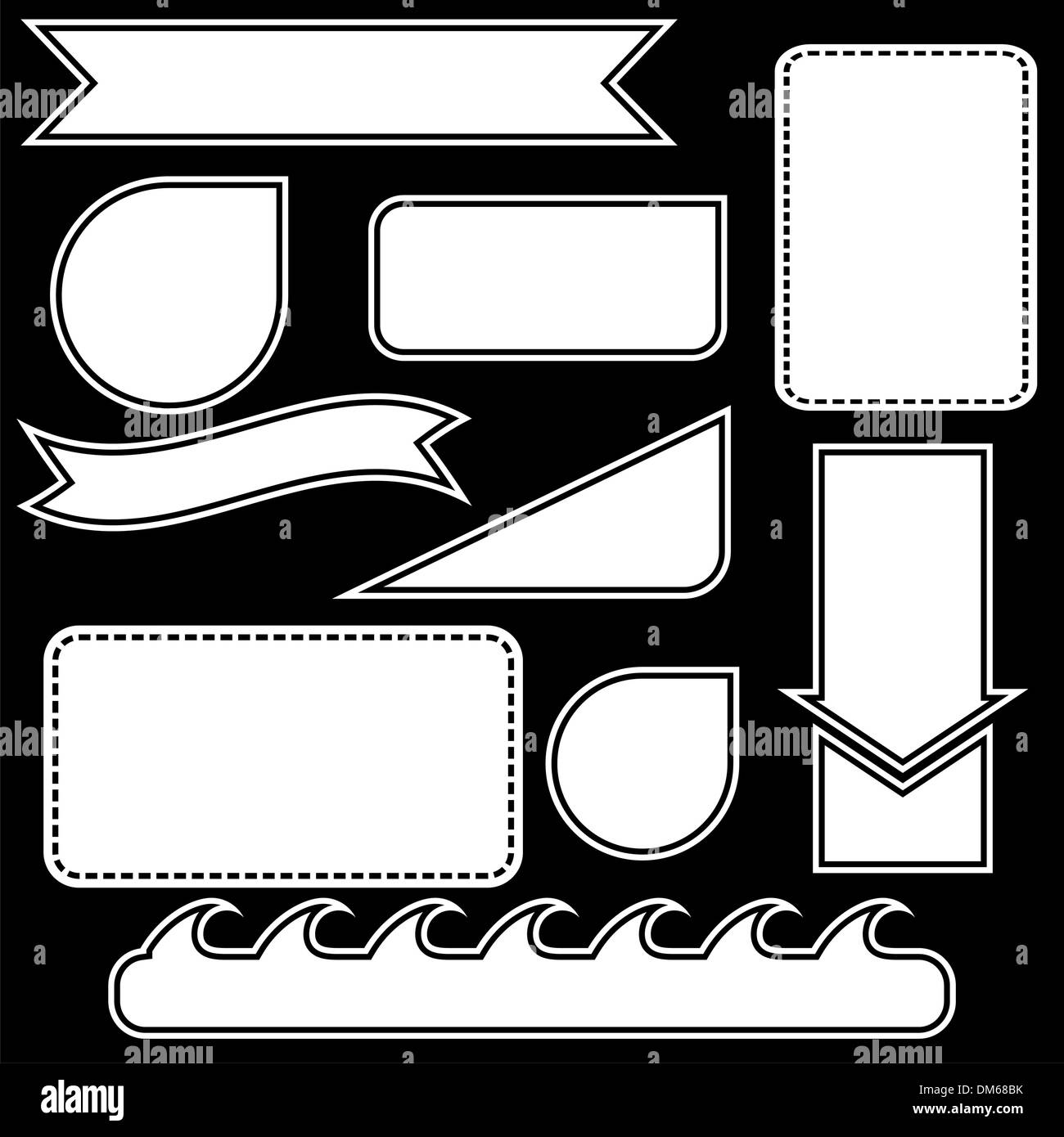 Label Set - Black and White Stock Vector Image & Art - Alamy