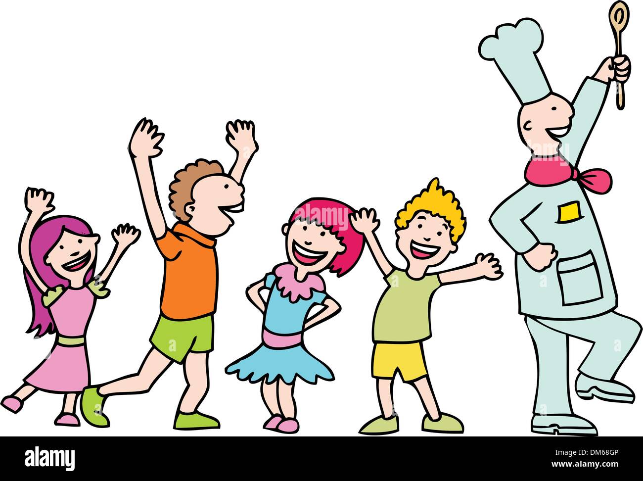 Children happy line in Stock Vector Images - Alamy