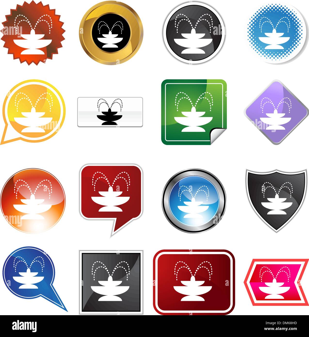 Fountain water on white Stock Vector Images - Alamy