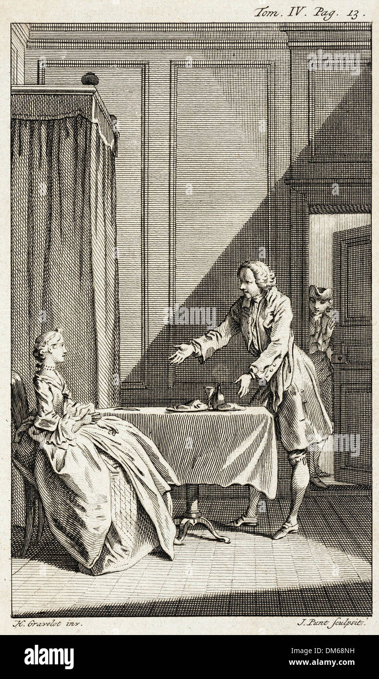This illustration from 'Tom Jones' depicts a scene from Henry Fielding ...