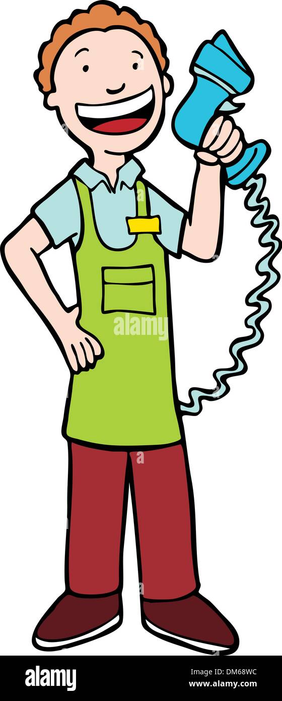 Store employee cashier Stock Vector Images - Alamy