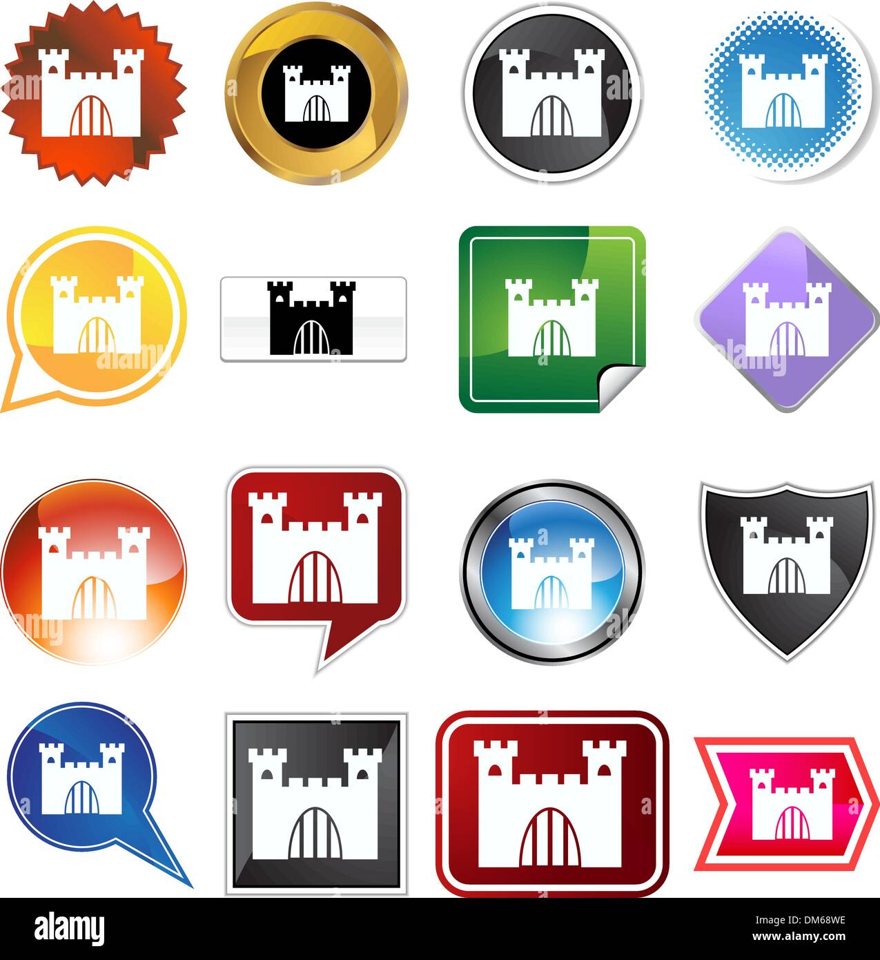 Medieval castle icons set Stock Vector Images - Alamy