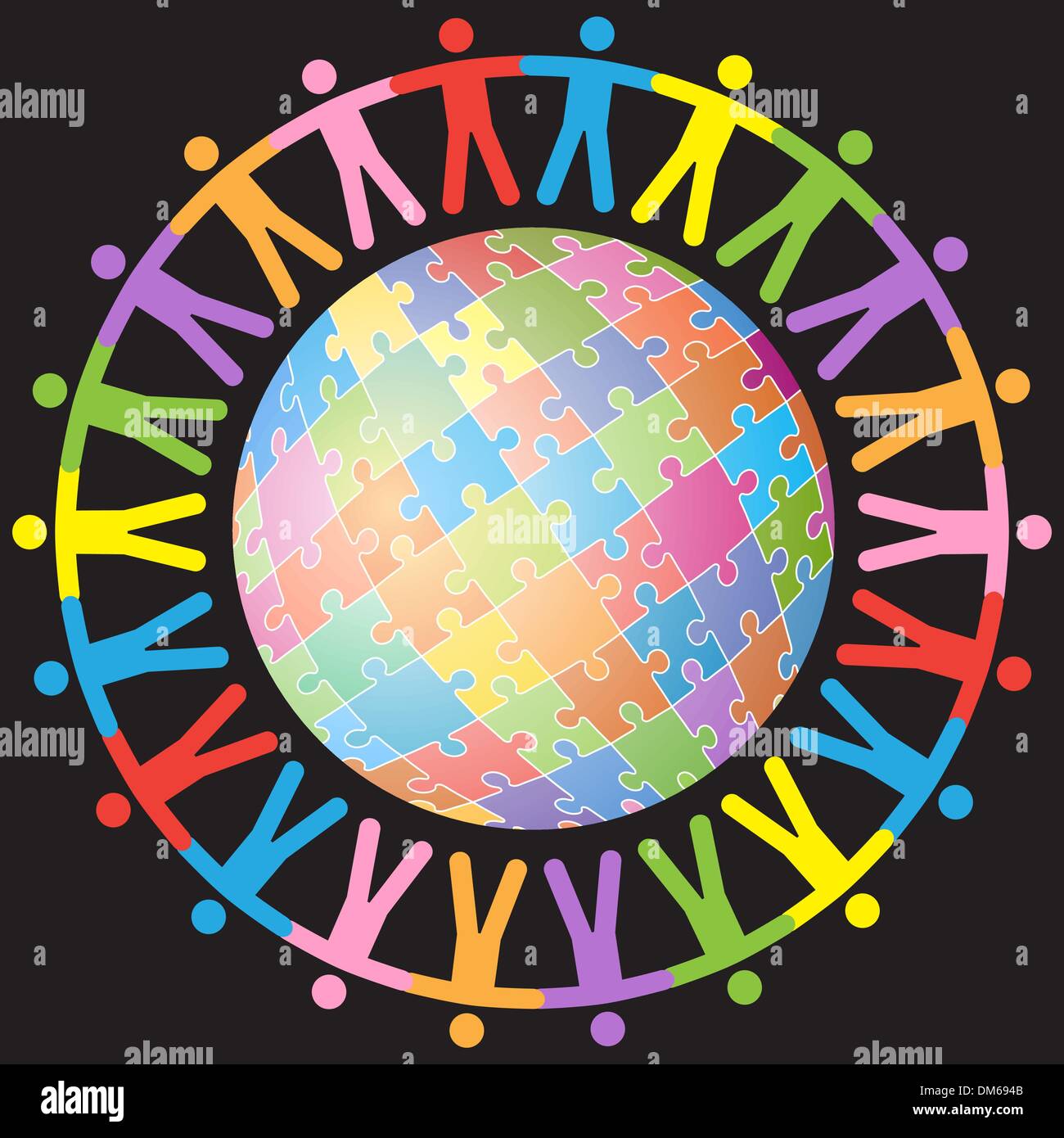 The chain of friendship cartoon hi-res stock photography and images - Alamy
