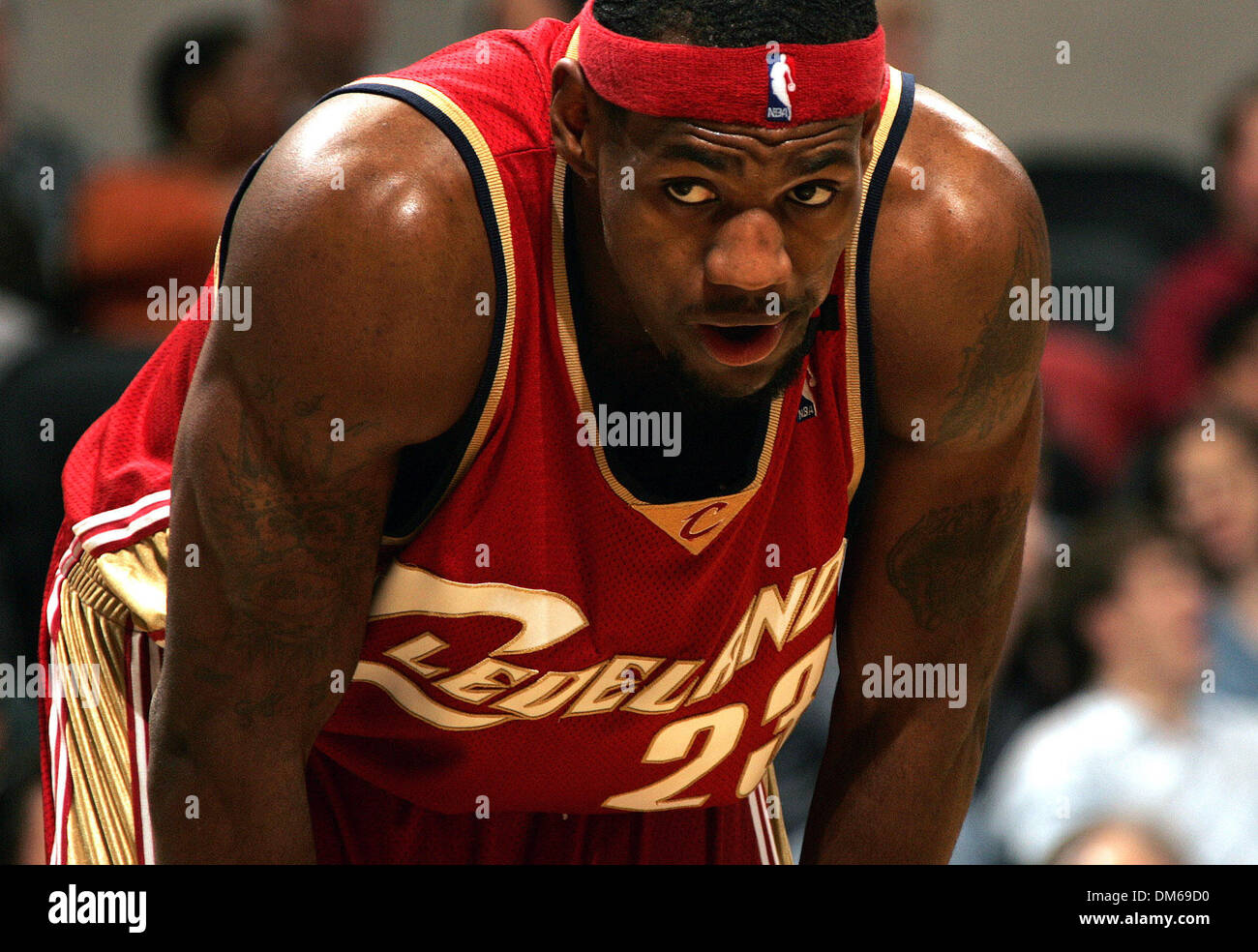 Dec 11, 2004; San Antonio, TX, USA; The Cavaliers' LEBRON JAMES waits ...