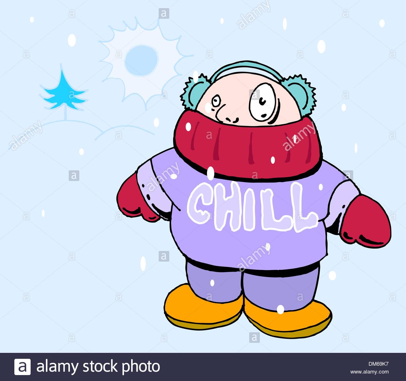 Vector Cartoon Illustration Man Freezing Stock Photos & Vector Cartoon ...