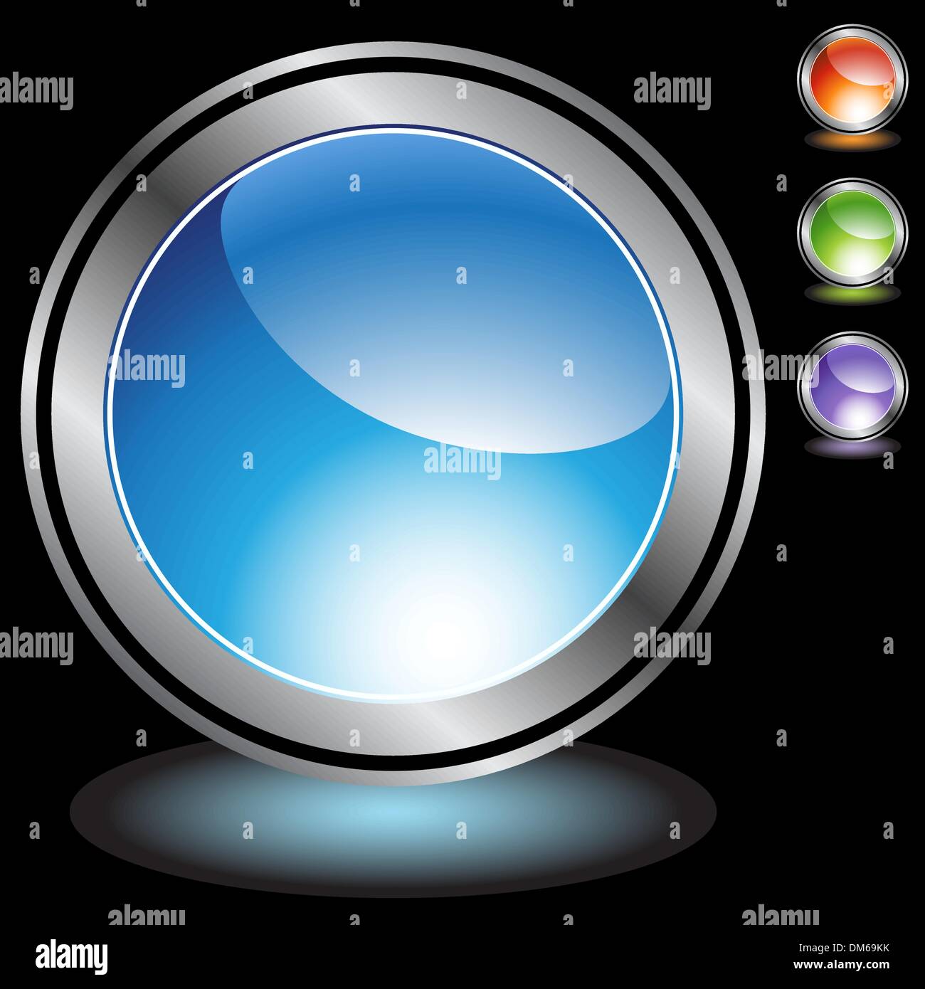 Chrome round buttons - blank Stock Vector Image & Art - Alamy