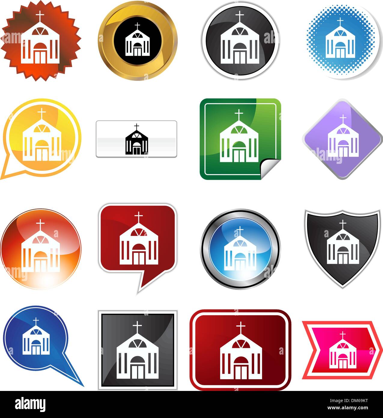 Church Icon Set Stock Vector Image & Art - Alamy