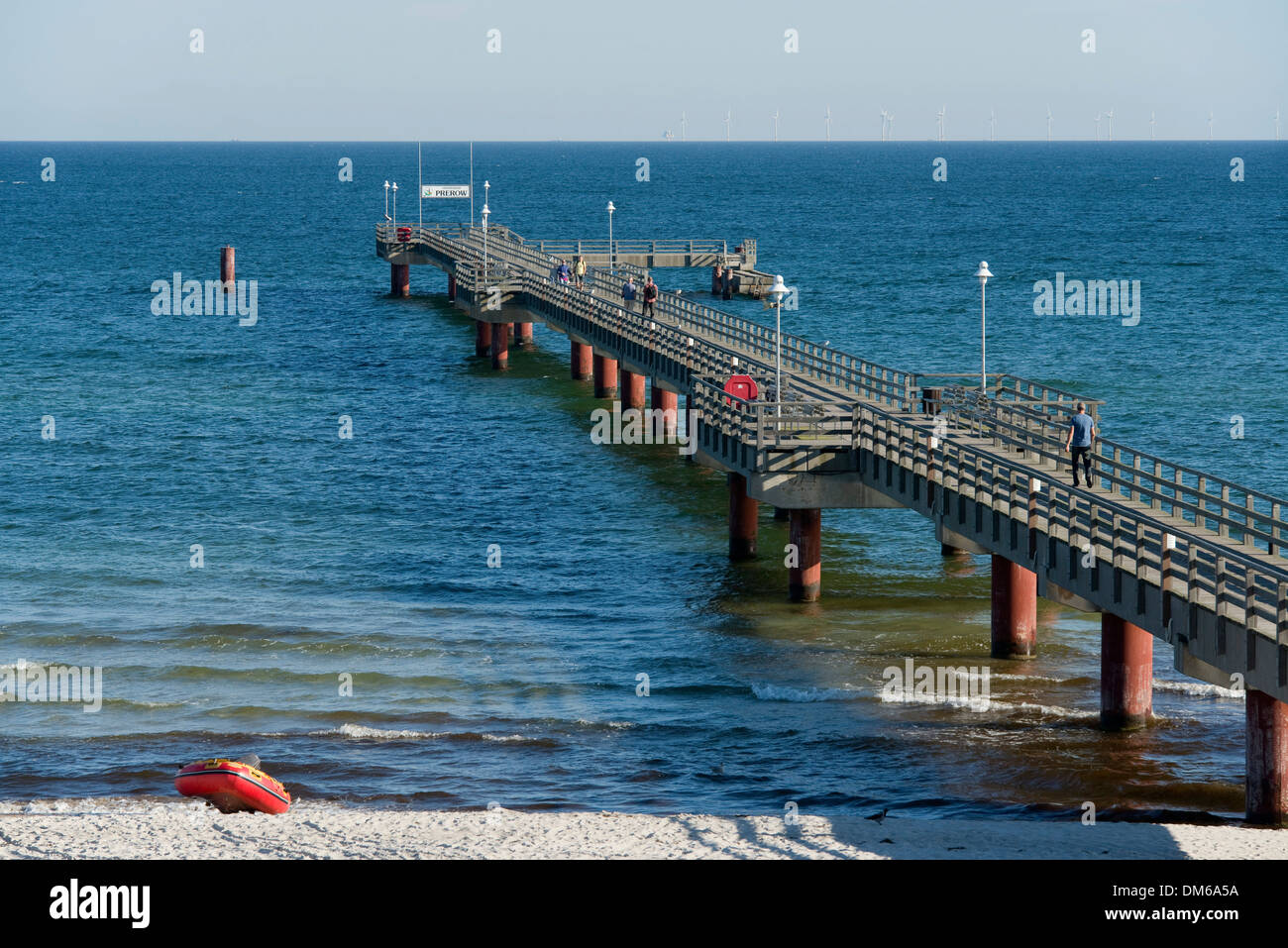 Baltic Sea and pier, Prerow, Mecklenburg-Vorpommern, Germany Stock ...