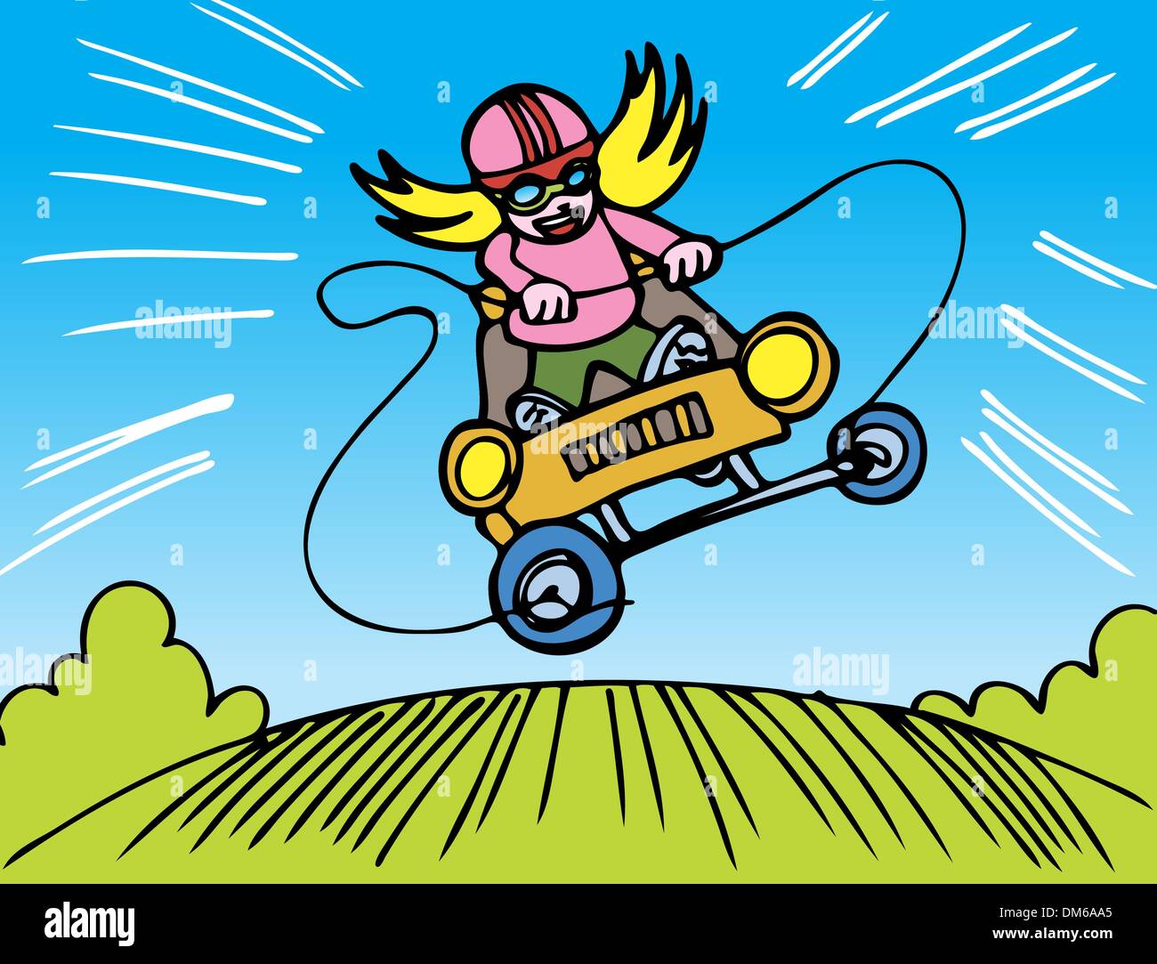Go kart race girl Stock Vector Images - Alamy
