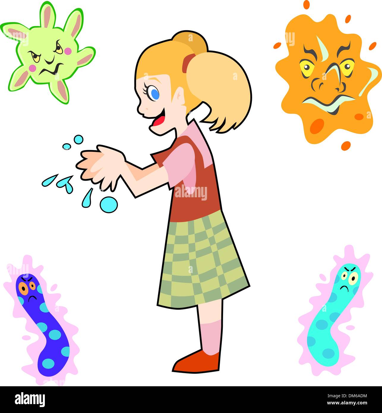 Girl Washing Hands Stock Vector Image & Art - Alamy