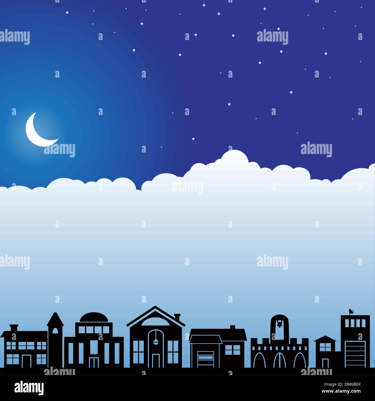 Neighborhood houses night sky Stock Vector Images - Alamy
