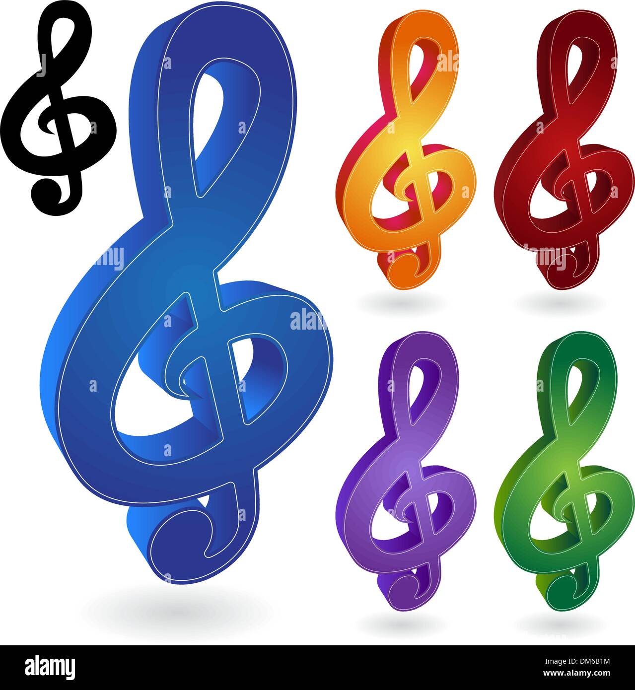 3d musical notes Stock Vector Images - Alamy