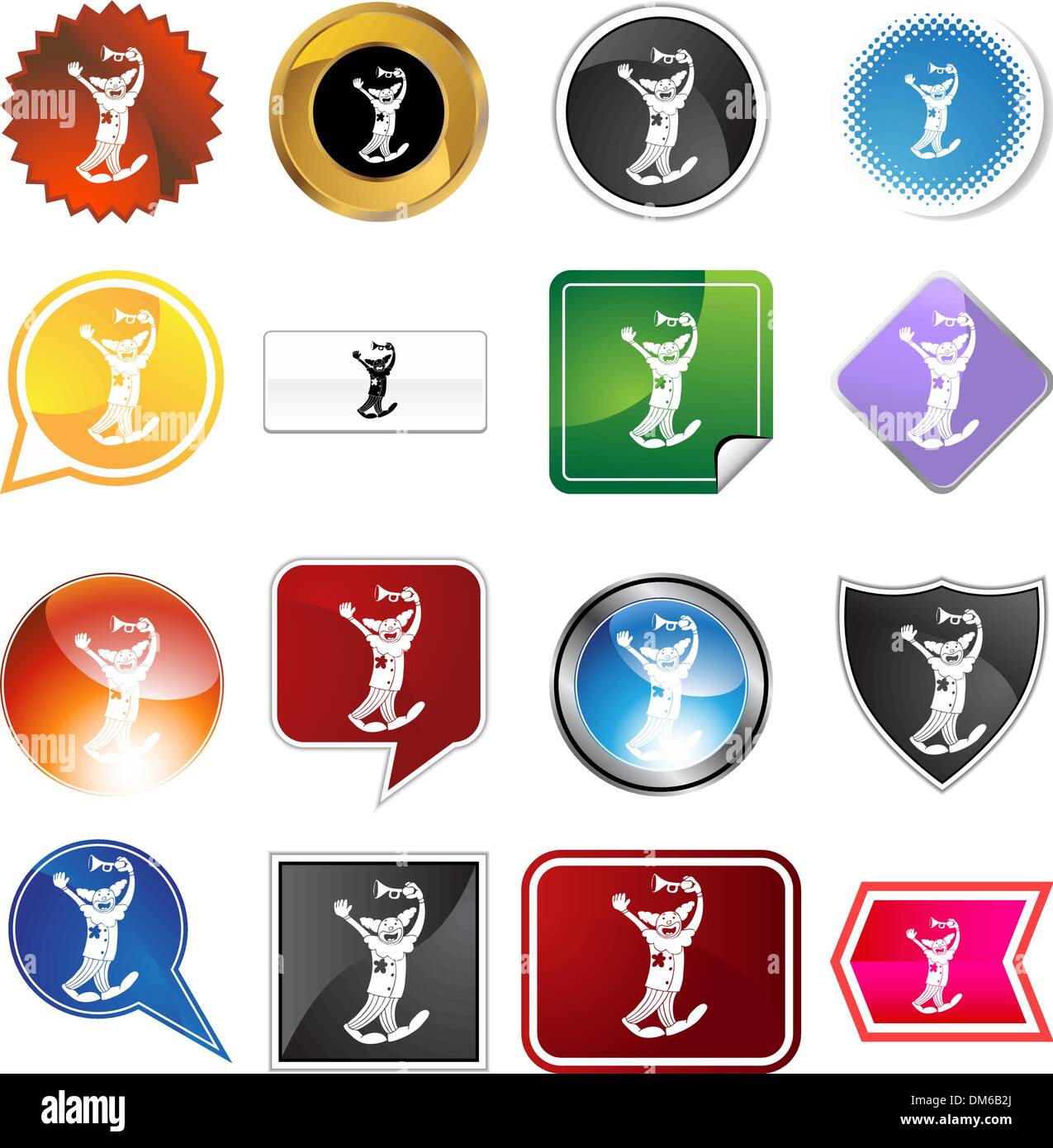 Clown Icon Set Stock Vector Image & Art - Alamy