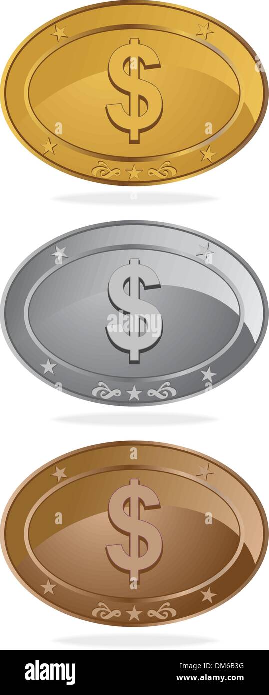 Gold coins american dollar Stock Vector Images - Alamy