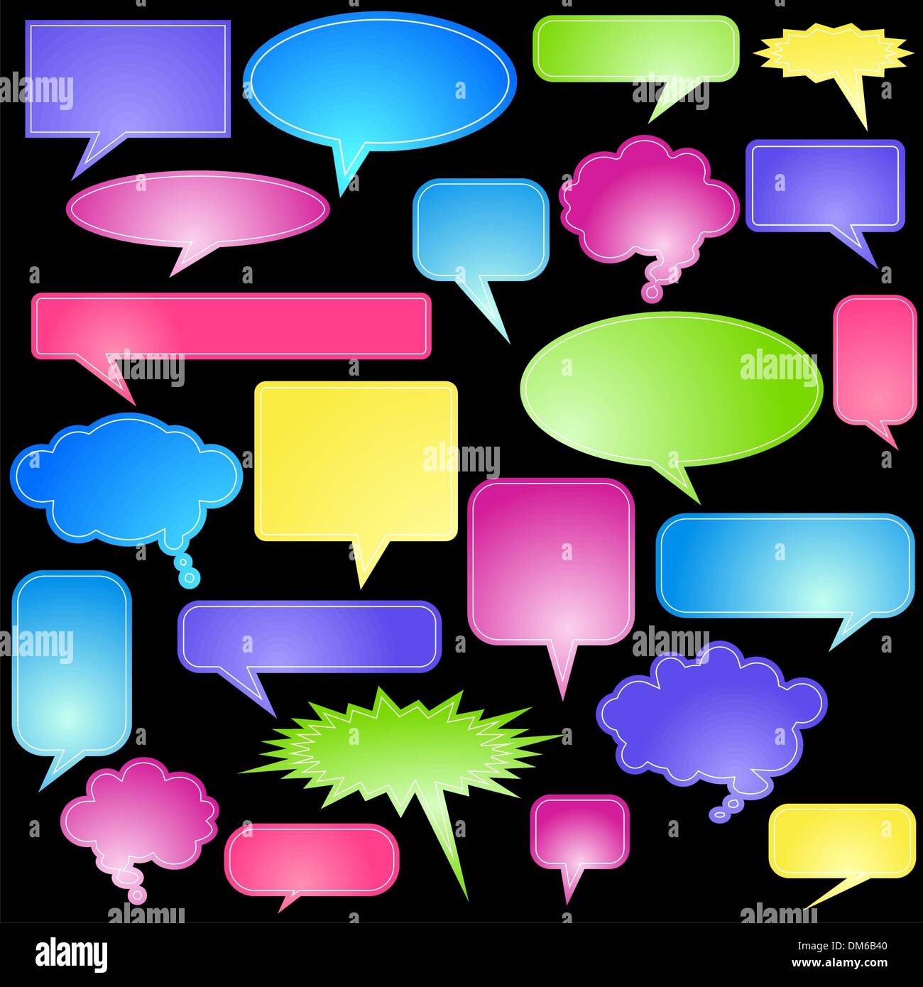 Arrow speech bubble neon Stock Vector Images - Alamy