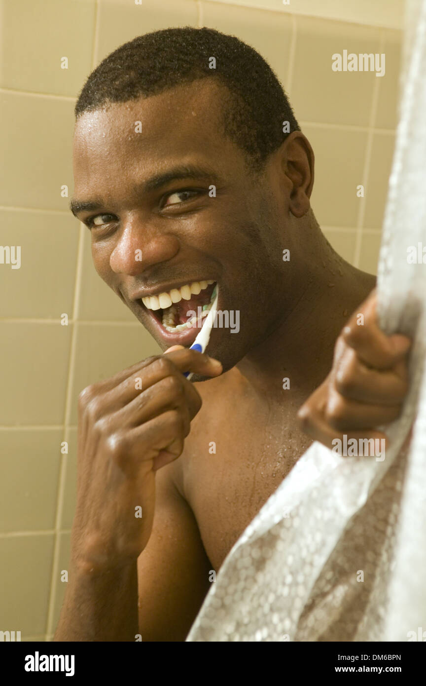 African man shower hi-res stock photography and images - Alamy