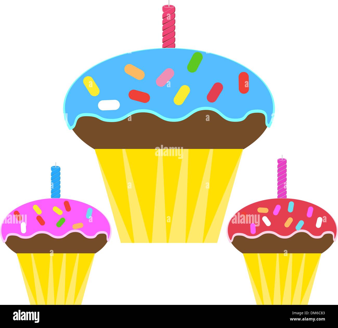 Lit birthday cake Stock Vector Images - Alamy