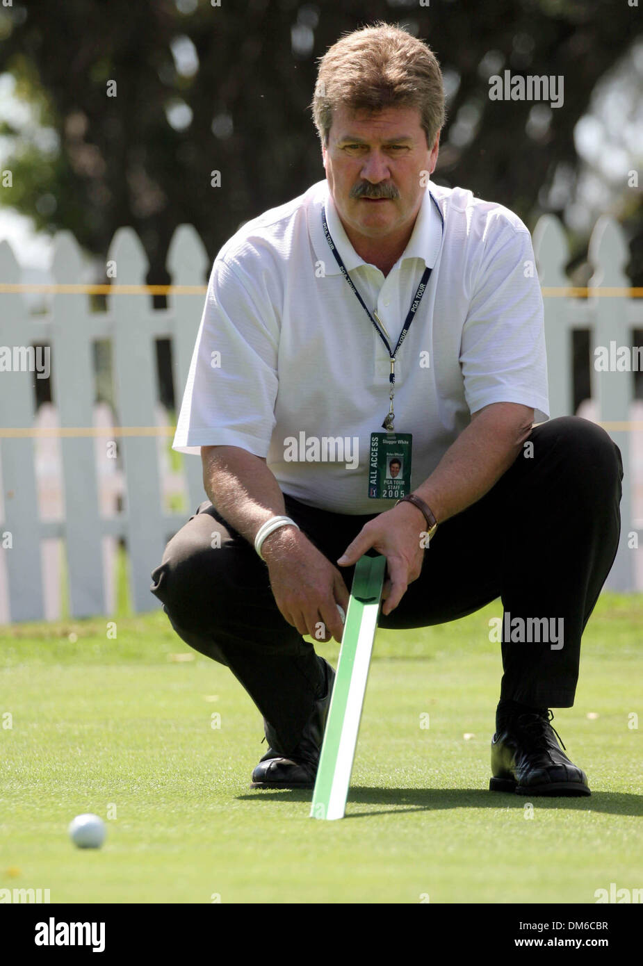 Mar 01, 2005; Doral, FL, USA; Tournament director SLUGGER WHITE uses a ...