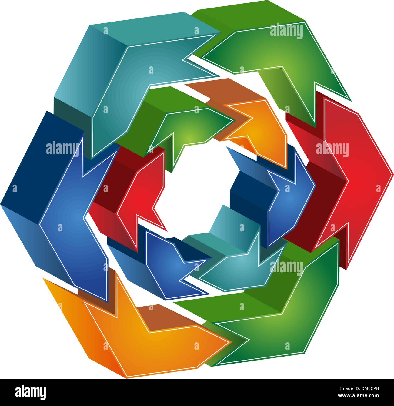 Process Hexagon Diagram Stock Vector Image & Art - Alamy