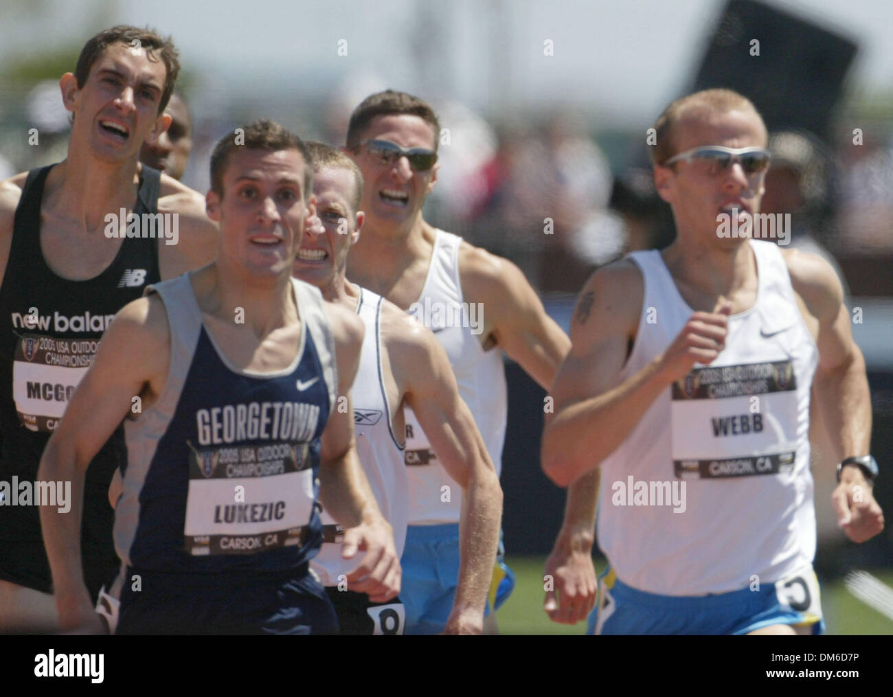 Jun 25, 2005; Carson, CA, USA; U.S. runners ALAN WEBB (R) and ...