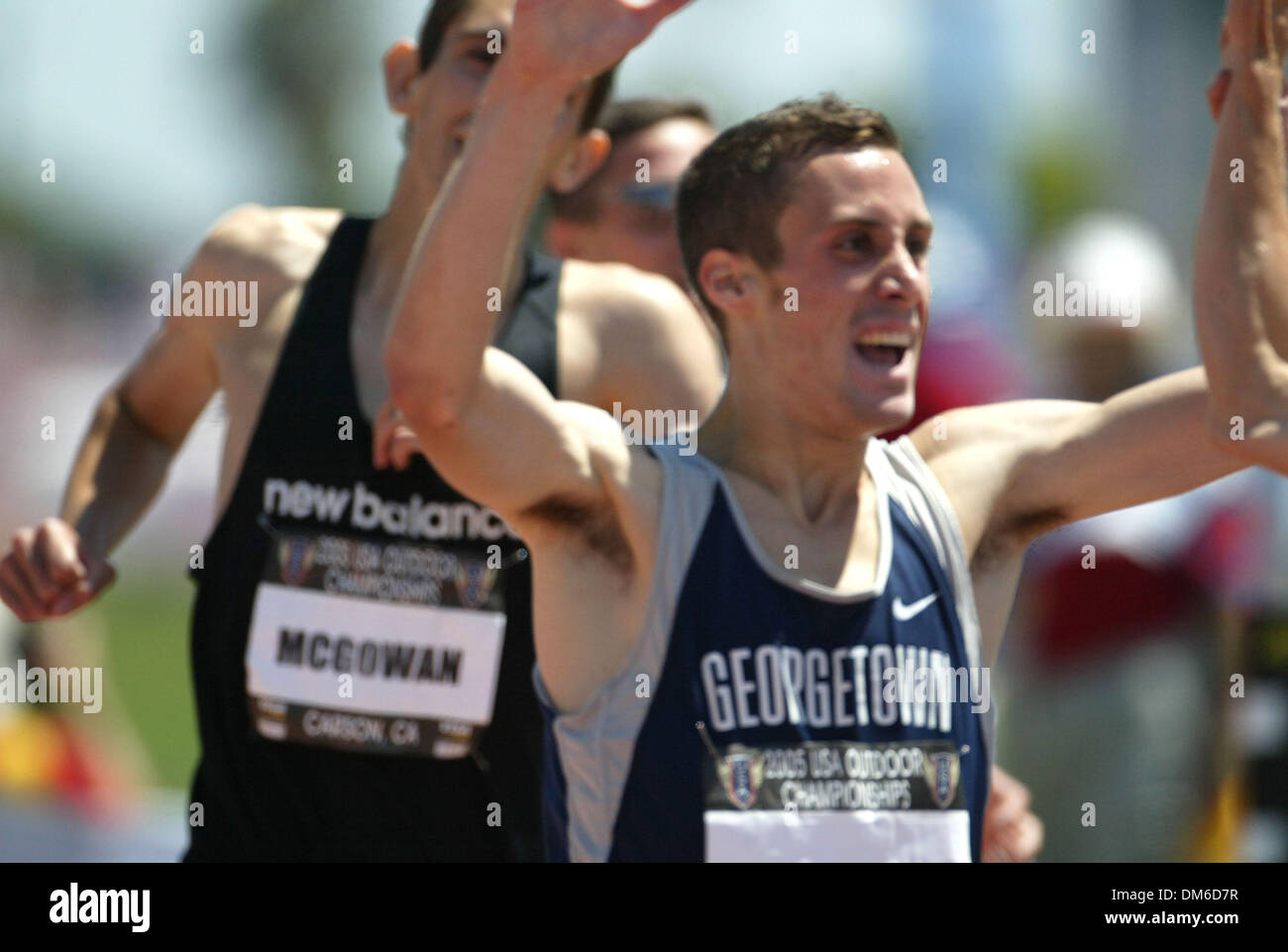 Jun 25, 2005; Carson, CA, USA; U.S. runners ALAN WEBB (R) and ...