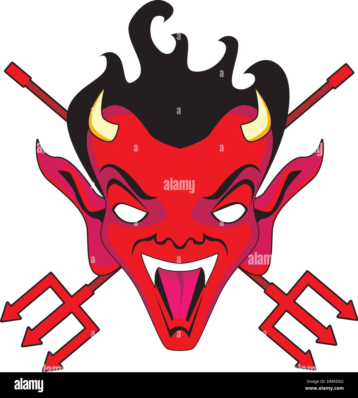 Devil face and pitchforks Stock Vector Image & Art - Alamy