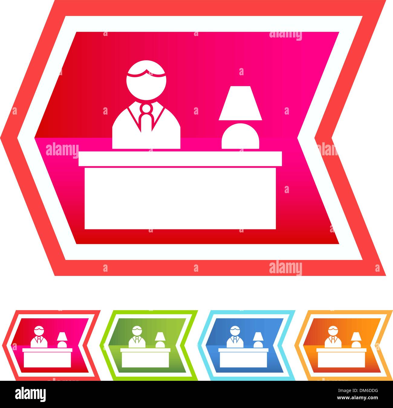 Person sitting behind desk Stock Vector Images - Alamy