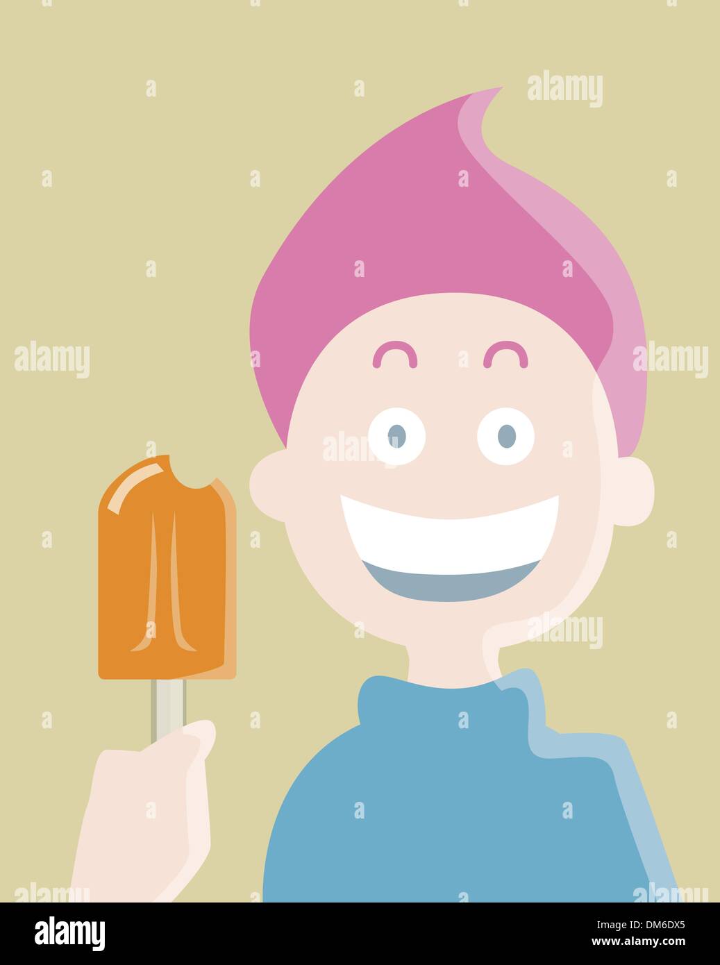 Boy with ice cream Stock Vector Images - Alamy