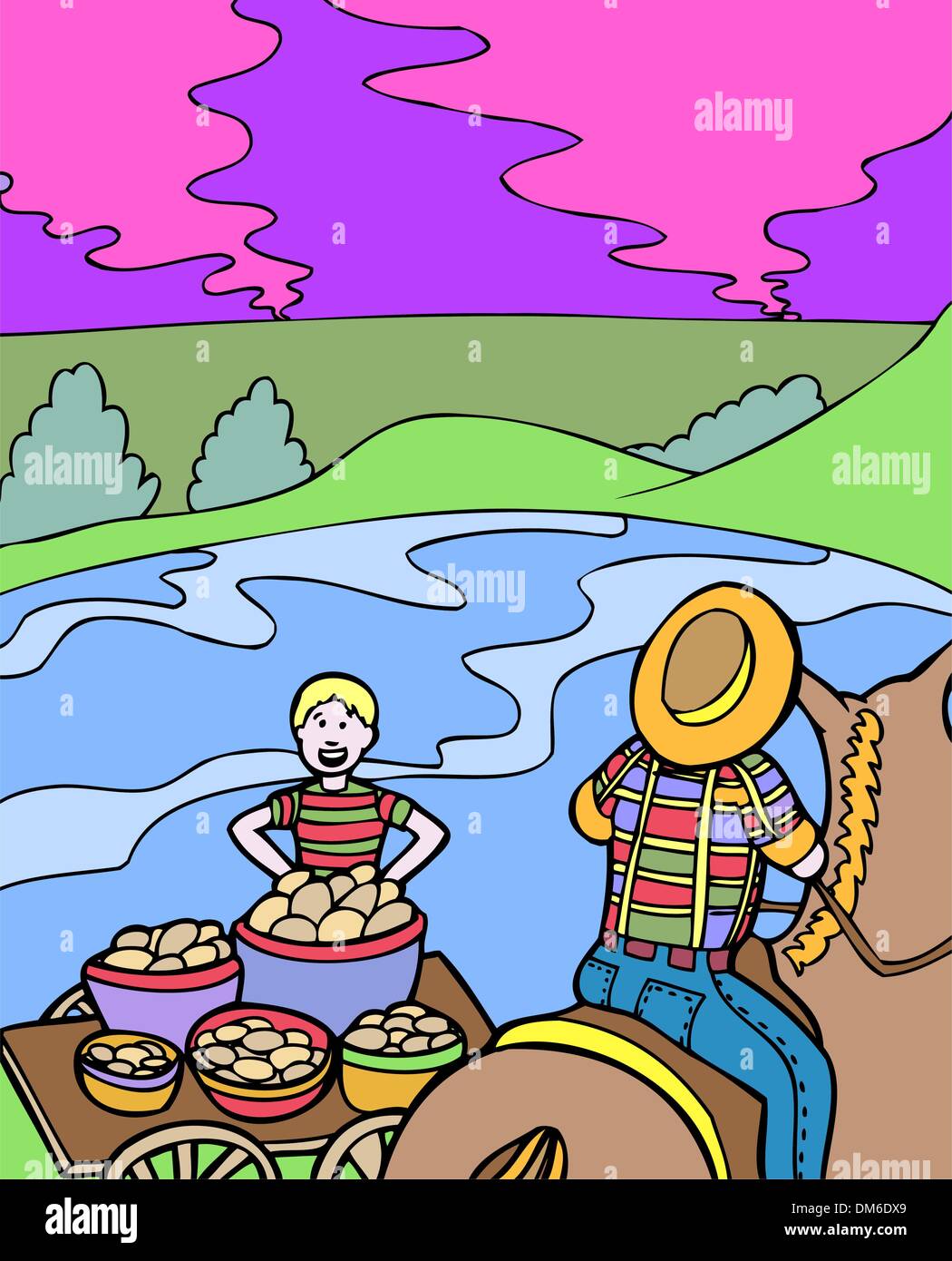 Kid Adventures: Potato Farming Stock Vector Image & Art - Alamy