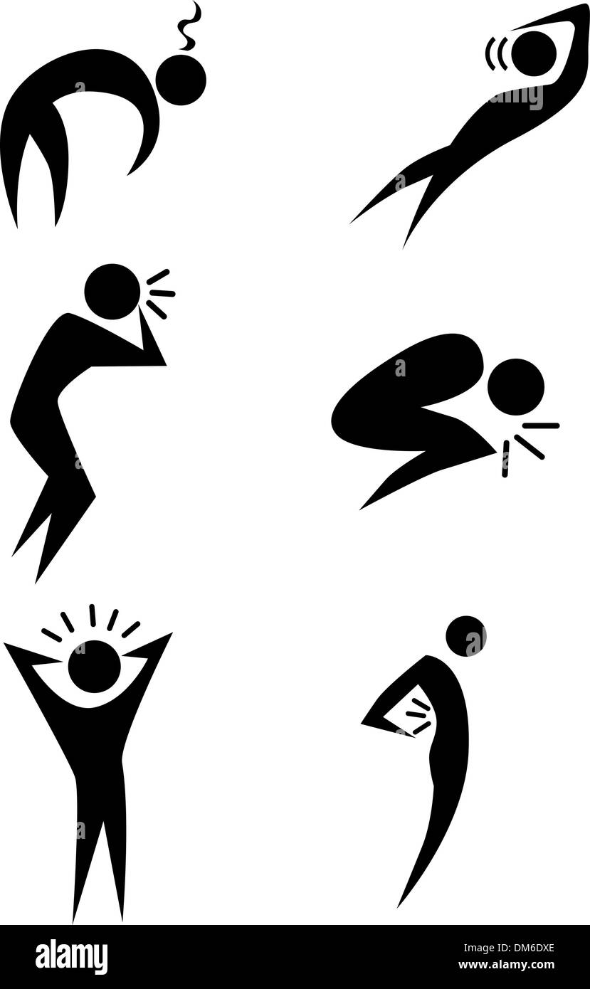 Fatigue ill man icon Stock Vector Images - Alamy